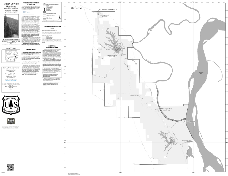 Motor Vehicle Use Map, MVUM, St. Francis National Forest by US Forest ...