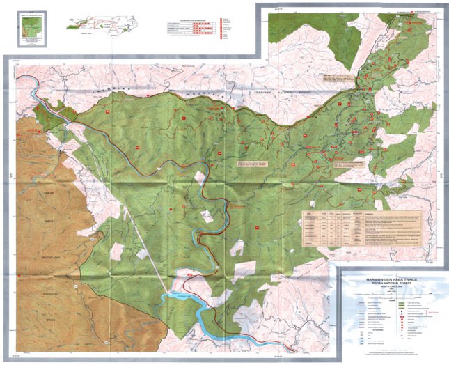 Pisgah National Forest Harmon Den Trails Map by US Forest Service R8 ...