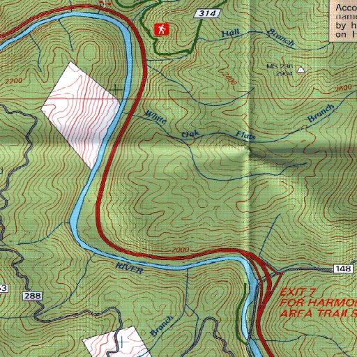 Pisgah National Forest Harmon Den Trails Map by US Forest Service R8 ...
