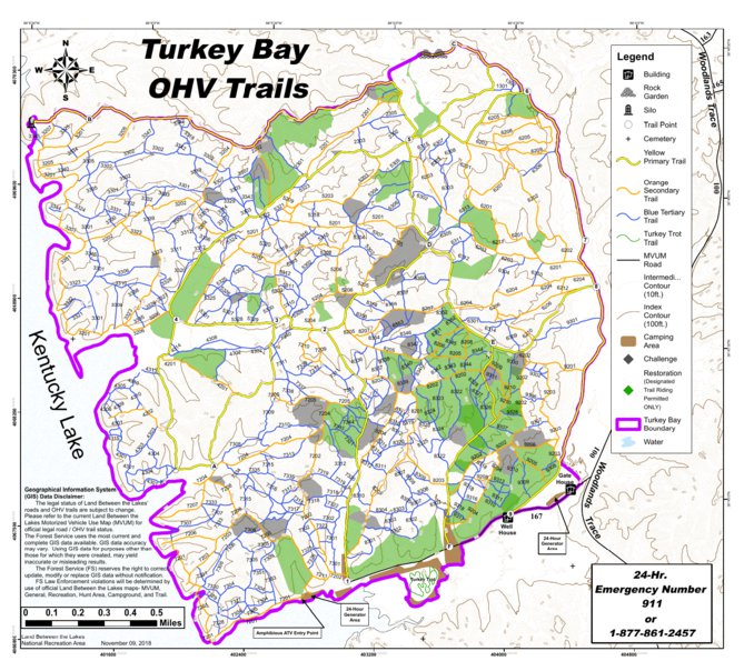 Turkey Bay - Land Between the Lakes Map by US Forest Service R8 ...