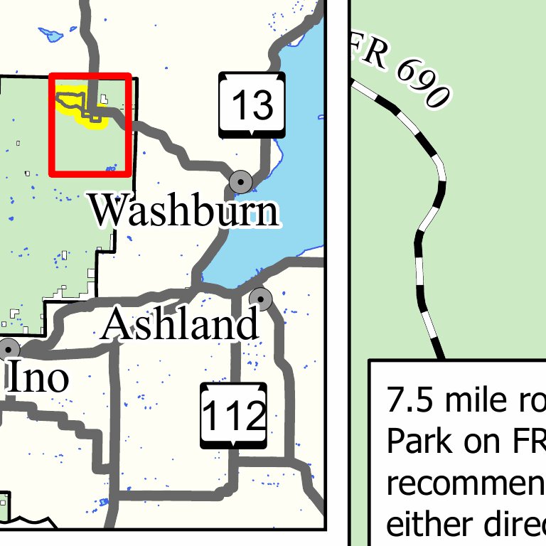 Chequamegon Nicolet National Forest Morning Dew Bike Route Map by US ...