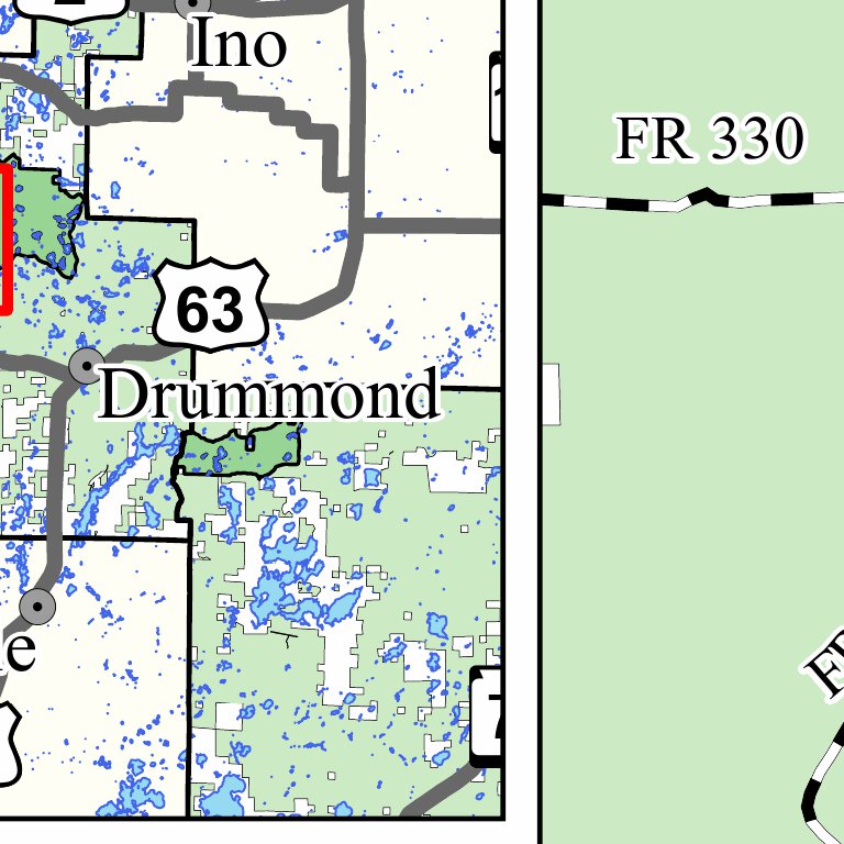 Chequamegon Nicolet National Forest Sunshine Daydream Bike Route Map by ...