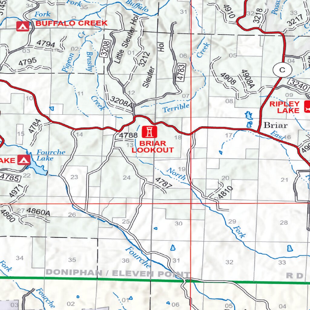 Mark Twain NF Forest Visitor Map - Eleven Point / Doniphan Ranger ...