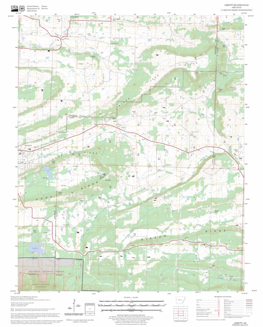 Abbott, AR FSTopo Legacy Map by US Forest Service - Topo | Avenza Maps