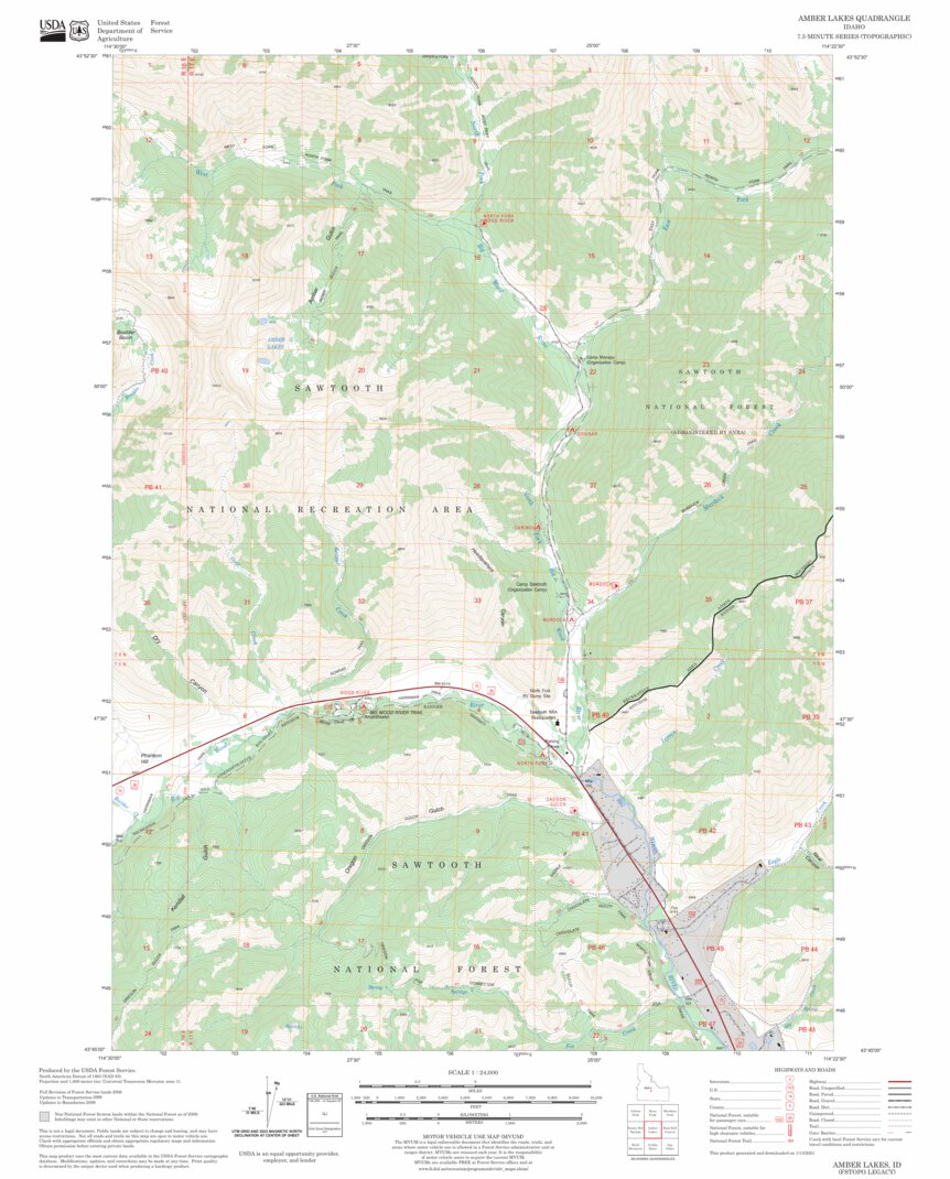 Amber Lakes, ID FSTopo Legacy Map by US Forest Service - Topo | Avenza Maps