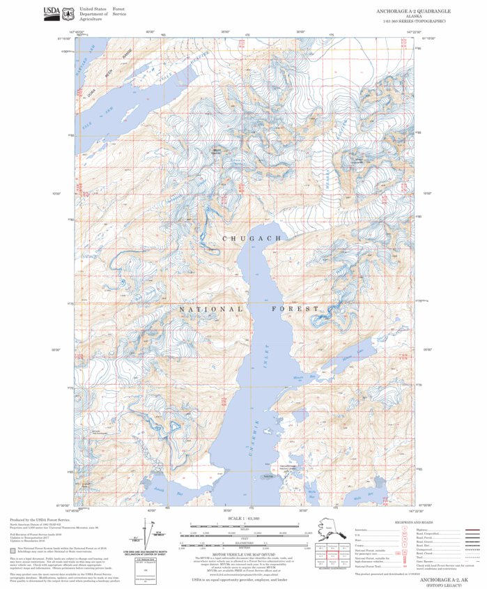 Anchorage A-2, AK FSTopo Legacy Map by US Forest Service - Topo ...