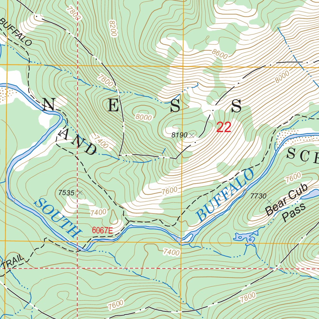 Angle Mountain, WY FSTopo Legacy Map by US Forest Service - Topo ...