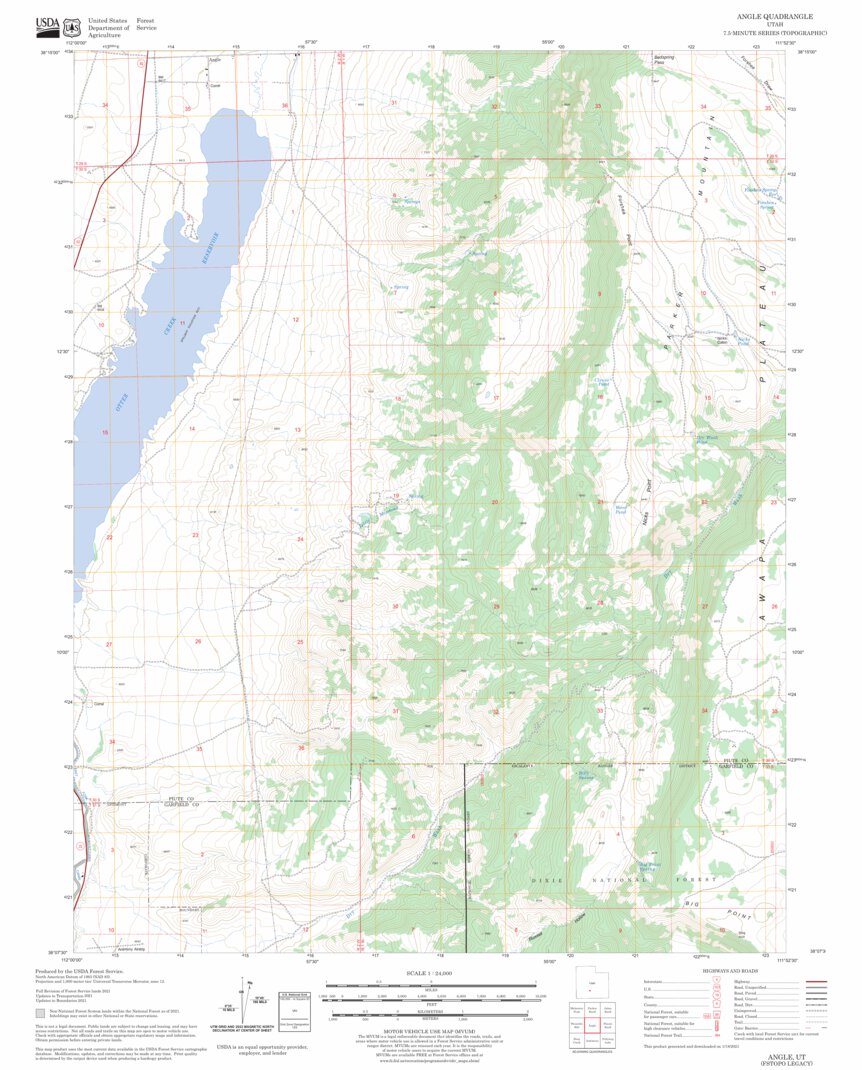 Angle, UT FSTopo Legacy Map by US Forest Service - Topo | Avenza Maps