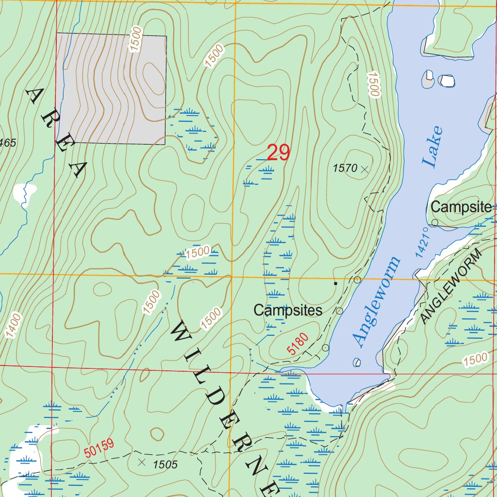 Angleworm Lake, MN FSTopo Legacy Map by US Forest Service - Topo ...