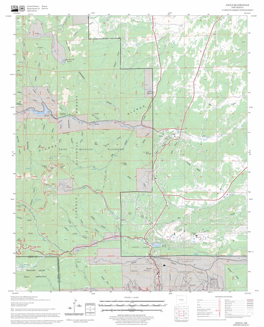 Angus, NM FSTopo Legacy Map by US Forest Service - Topo | Avenza Maps