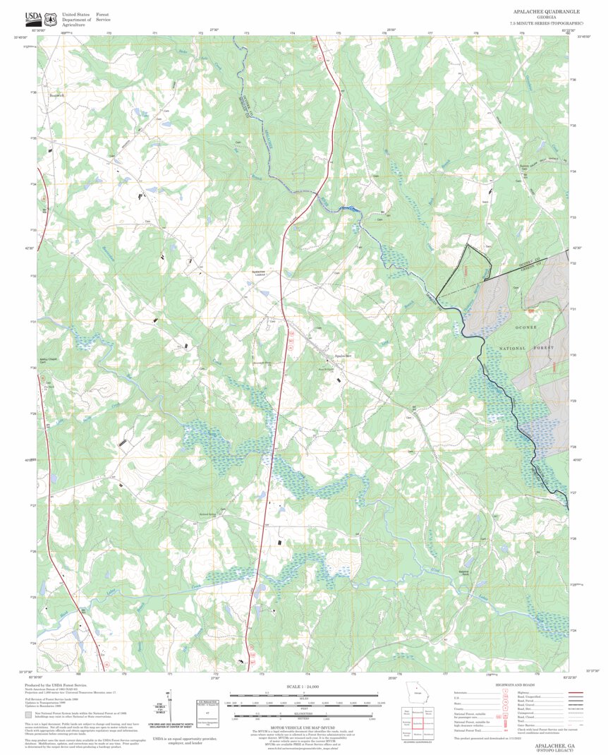 Apalachee, GA FSTopo Legacy Map by US Forest Service - Topo | Avenza Maps