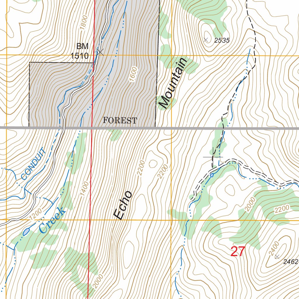 Barrett Lake, CA FSTopo Legacy Map by US Forest Service - Topo | Avenza ...