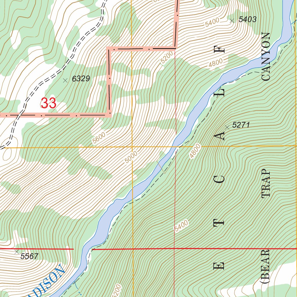 Bear Trap Creek, MT FSTopo Legacy Map by US Forest Service - Topo ...