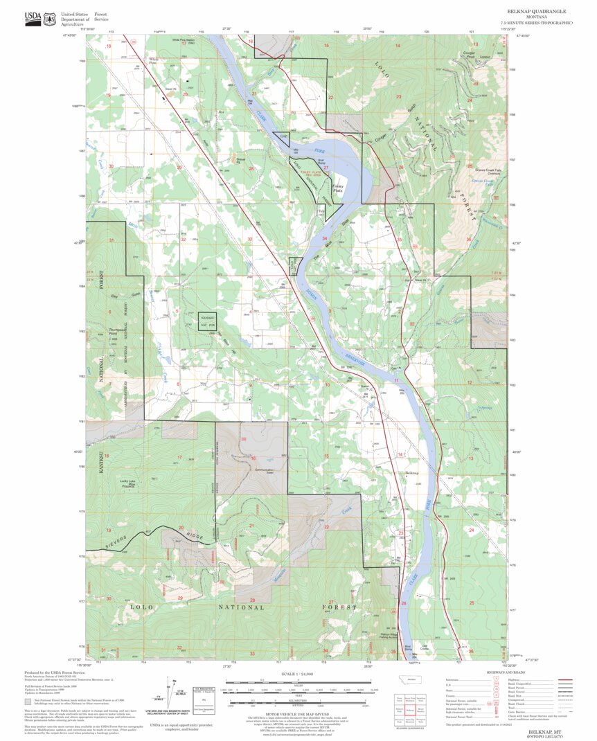 Belknap, MT FSTopo Legacy Map by US Forest Service - Topo | Avenza Maps