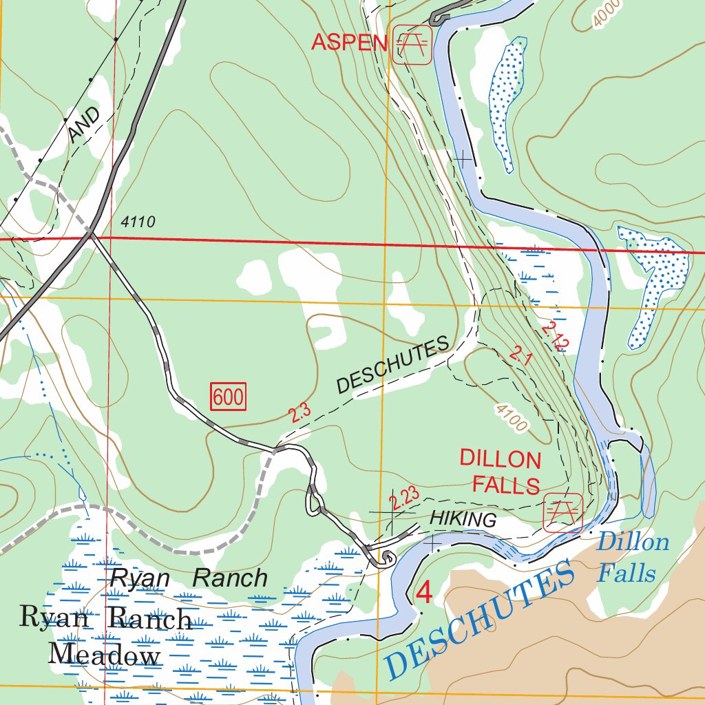 Benham Falls, OR FSTopo Legacy Map by US Forest Service - Topo | Avenza ...