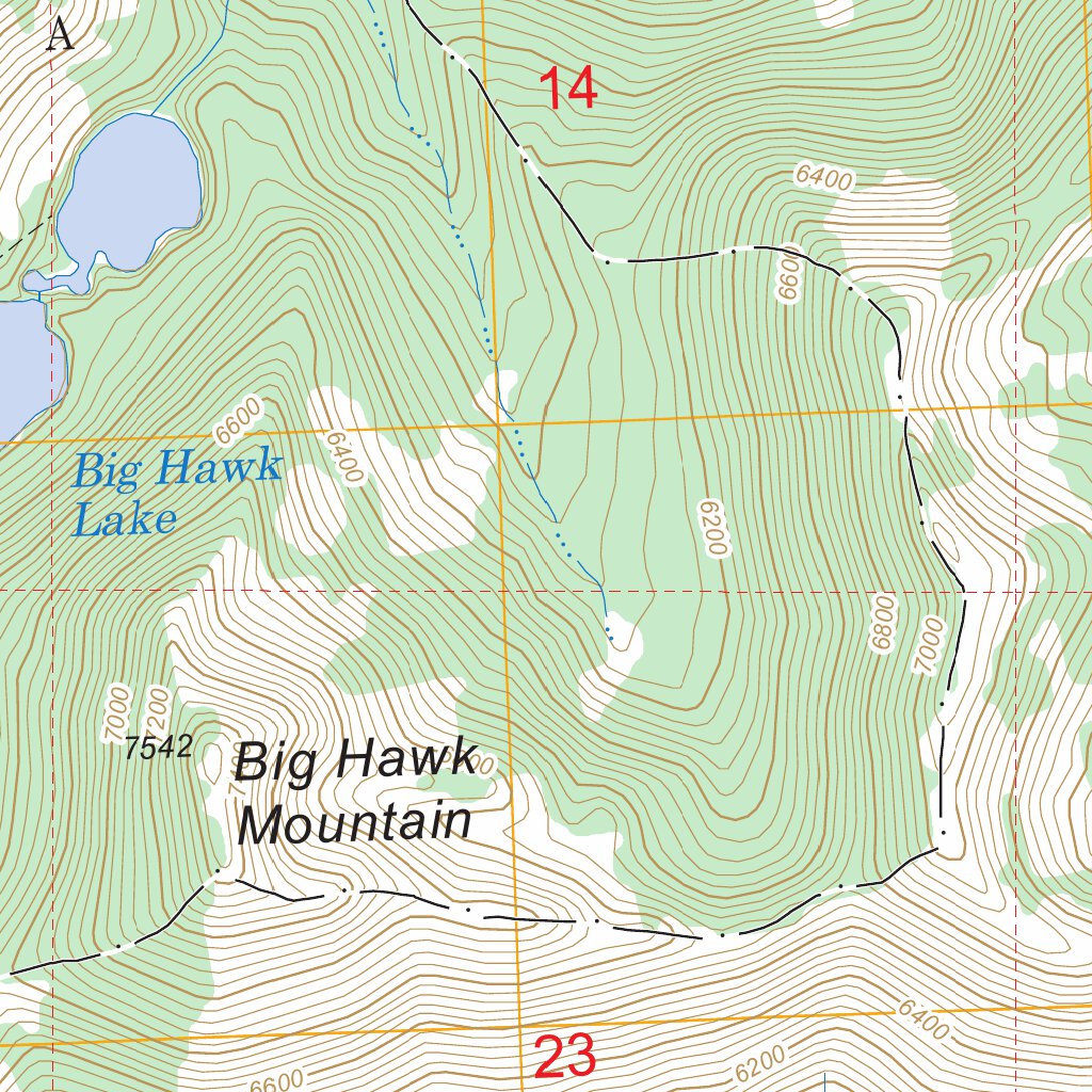 Big Hawk Mountain, MT FSTopo Legacy Map by US Forest Service - Topo ...