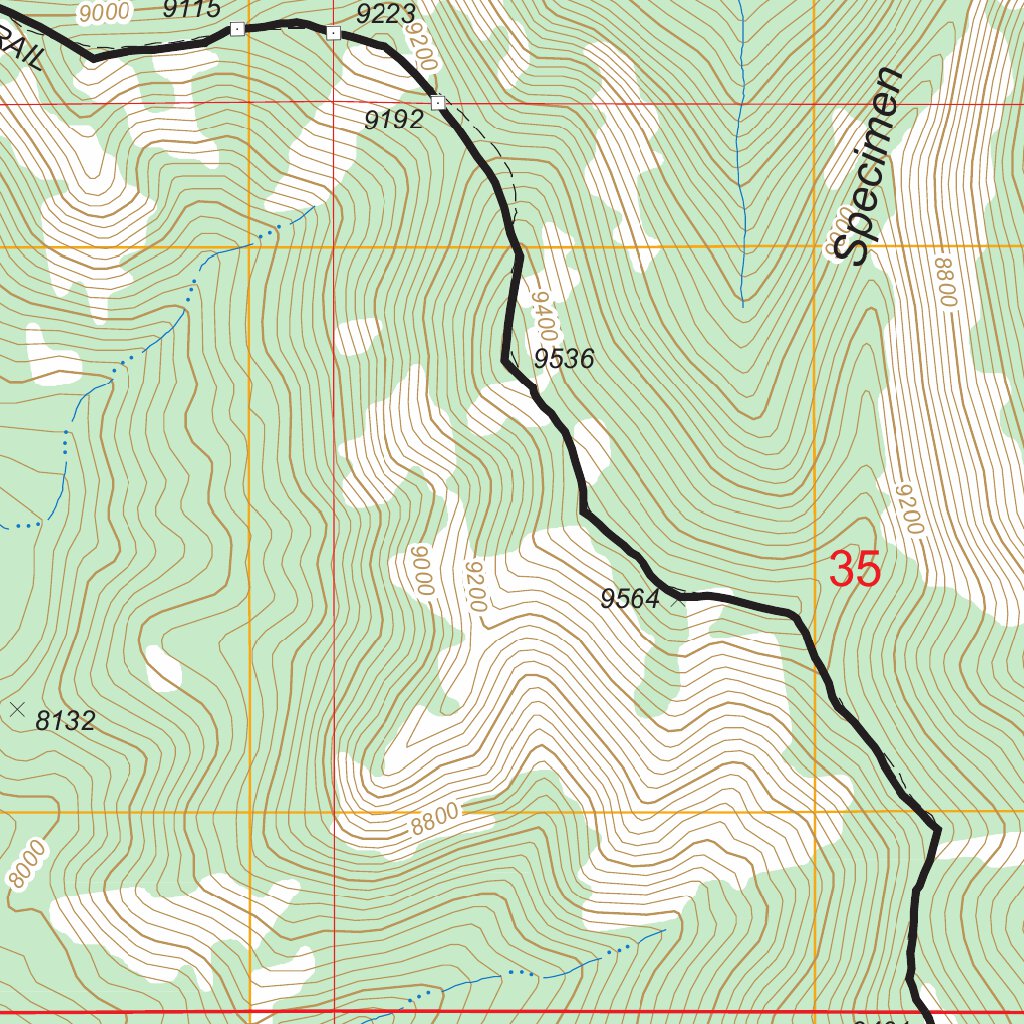 Big Horn Peak, MT - WY FSTopo Legacy Map by US Forest Service - Topo ...