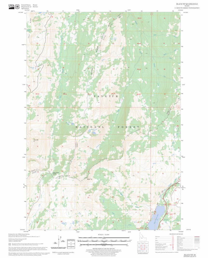 Black Tip, ID FSTopo Legacy Map by US Forest Service - Topo | Avenza Maps