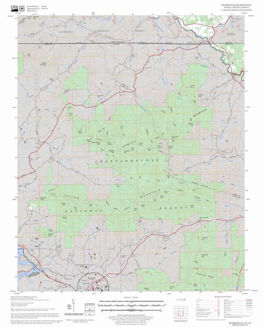 Blairsville, NC - GA FSTopo Legacy Map by US Forest Service - Topo ...