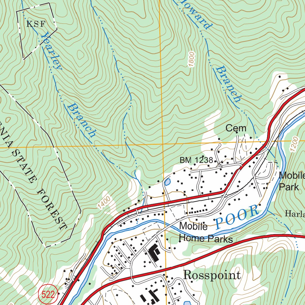 Bledsoe, KY FSTopo Legacy Map by US Forest Service - Topo | Avenza Maps