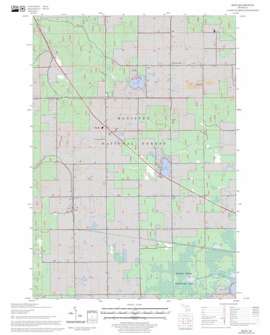 Boon, MI FSTopo Legacy Map by US Forest Service - Topo | Avenza Maps