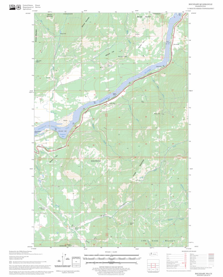 Boundary, WA FSTopo Legacy Map by US Forest Service - Topo | Avenza Maps