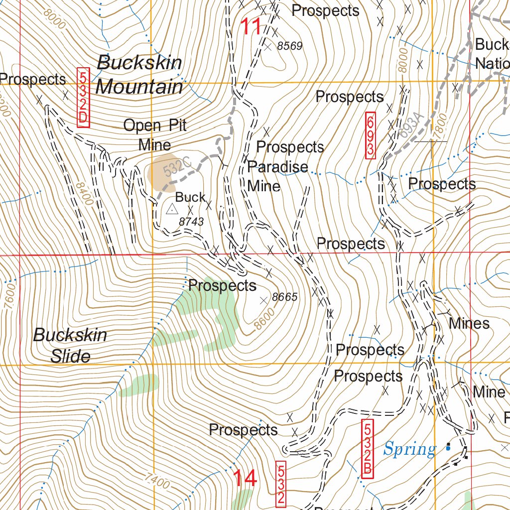 Buckskin Mountain, NV FSTopo Legacy Map by US Forest Service - Topo ...