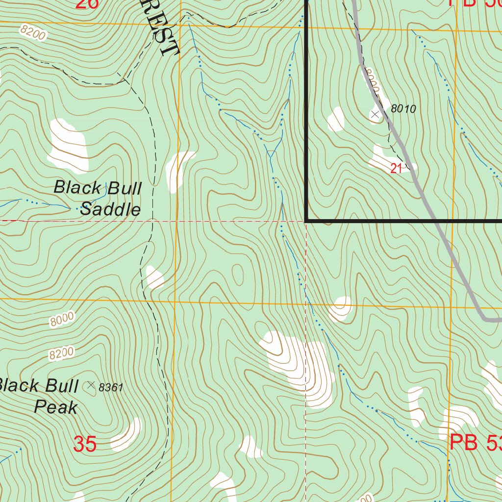 Bull Basin, NM FSTopo Legacy Map by US Forest Service - Topo | Avenza Maps