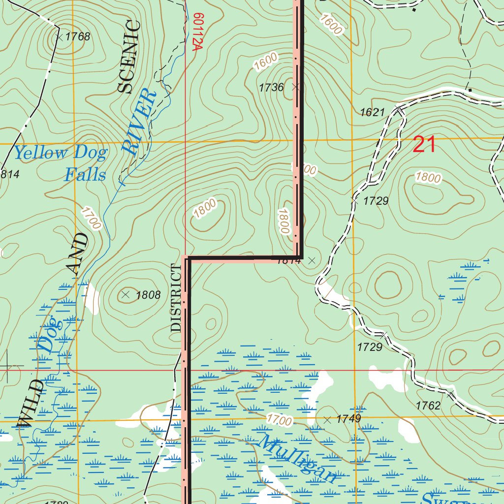 Bulldog Lake, MI FSTopo Legacy Map by US Forest Service - Topo | Avenza ...