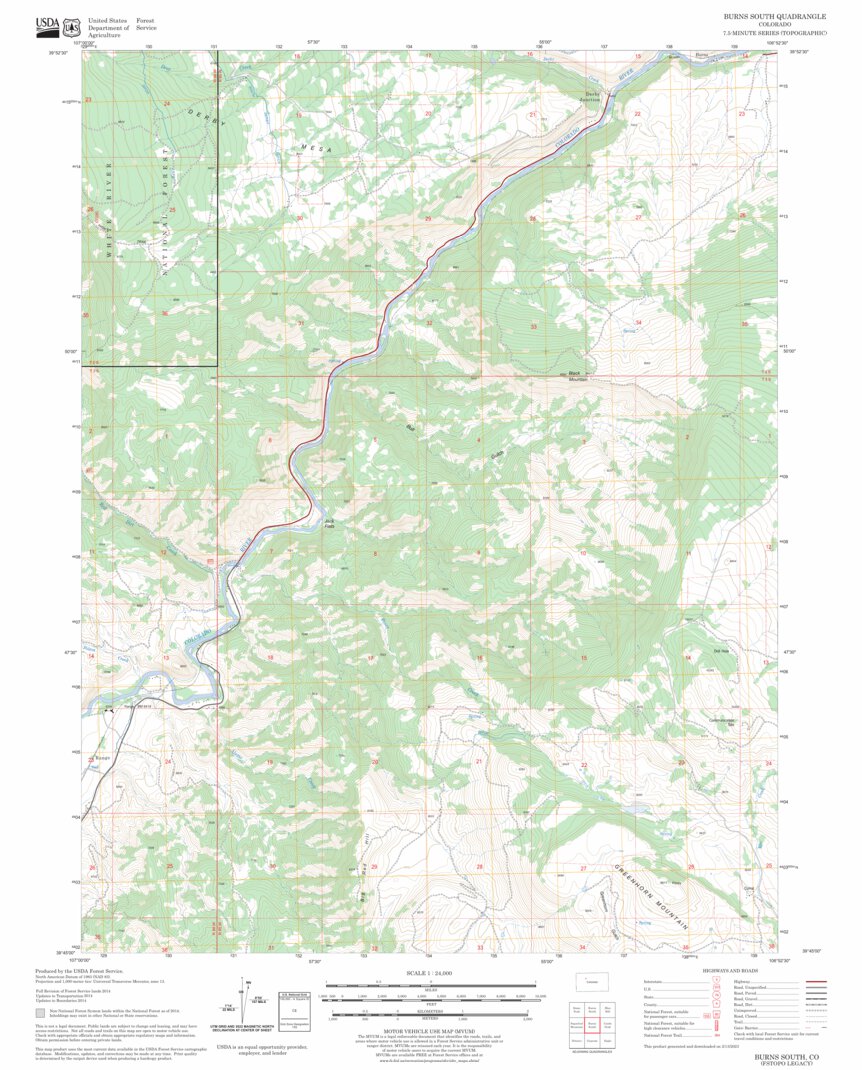 Burns South, CO FSTopo Legacy Map by US Forest Service - Topo | Avenza Maps