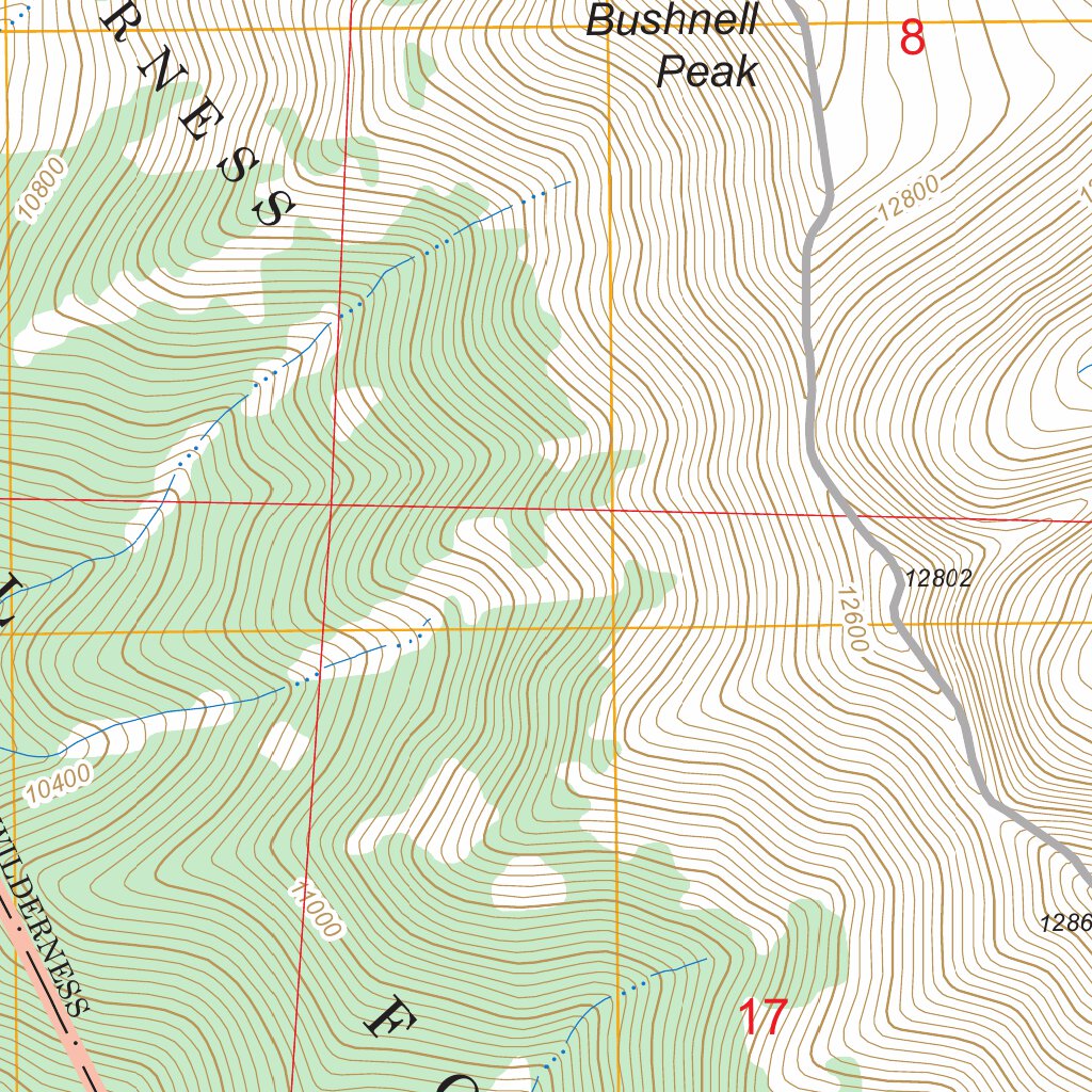 Bushnell Peak, CO FSTopo Legacy Map by US Forest Service - Topo ...