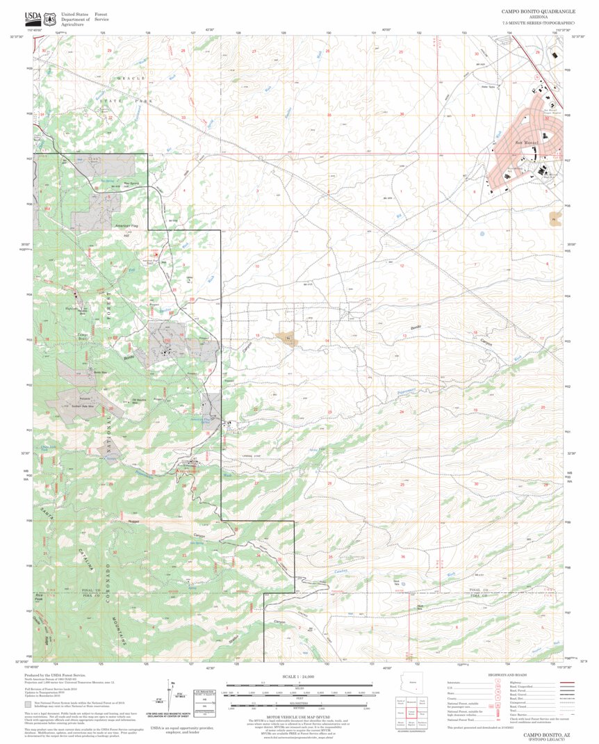 Campo Bonito, AZ FSTopo Legacy Map by US Forest Service - Topo | Avenza ...