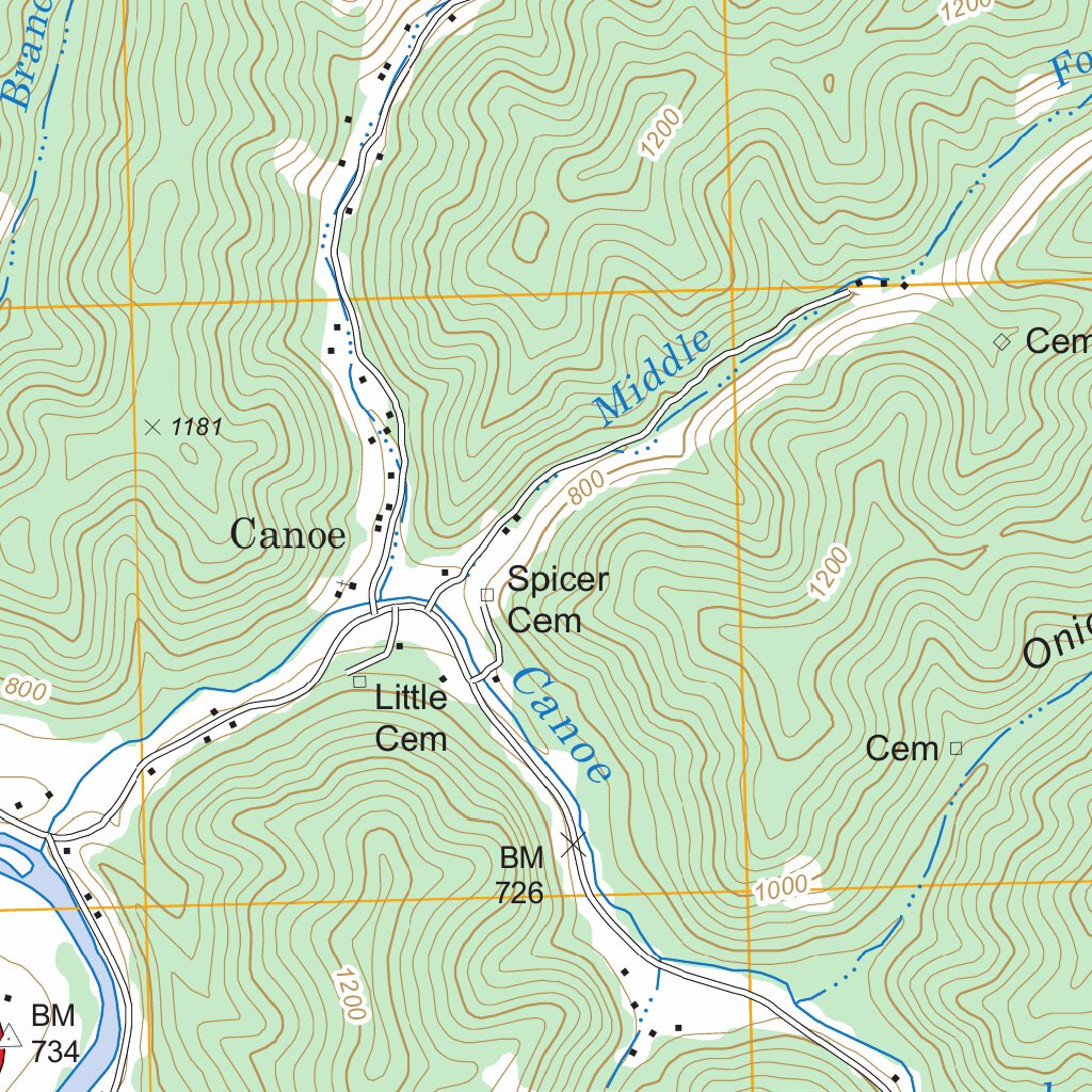 Canoe, KY FSTopo Legacy Map by US Forest Service - Topo | Avenza Maps