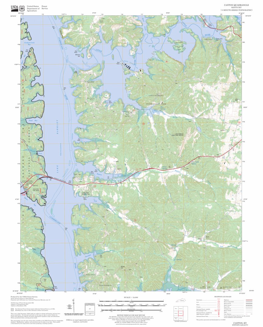 Canton, KY FSTopo Legacy Map by US Forest Service - Topo | Avenza Maps