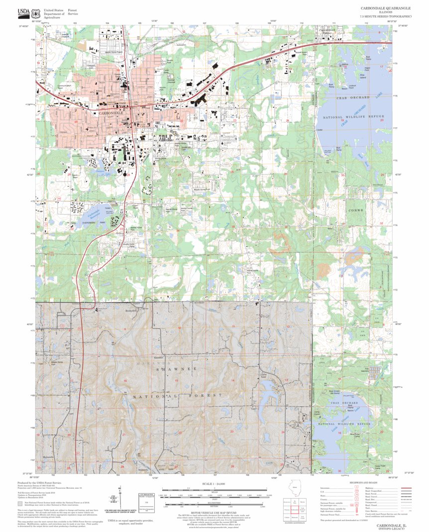 Carbondale, IL FSTopo Legacy Map by US Forest Service - Topo | Avenza Maps