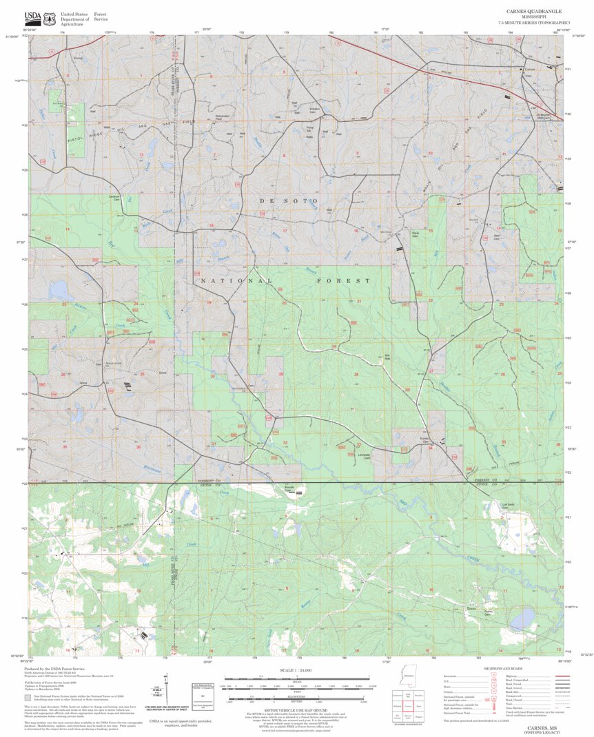 Carnes, MS FSTopo Legacy Map by US Forest Service - Topo | Avenza Maps