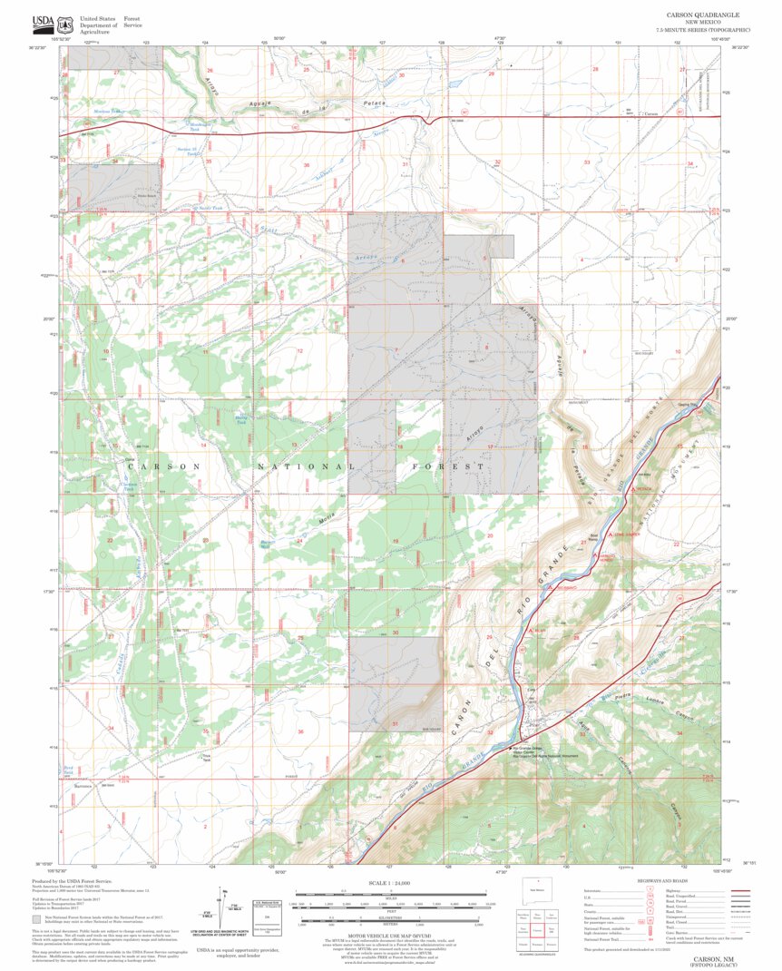 Carson, NM FSTopo Legacy Map by US Forest Service - Topo | Avenza Maps