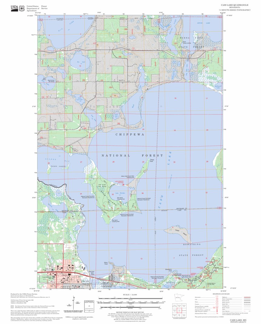 Cass Lake, MN FSTopo Legacy Map by US Forest Service - Topo | Avenza Maps
