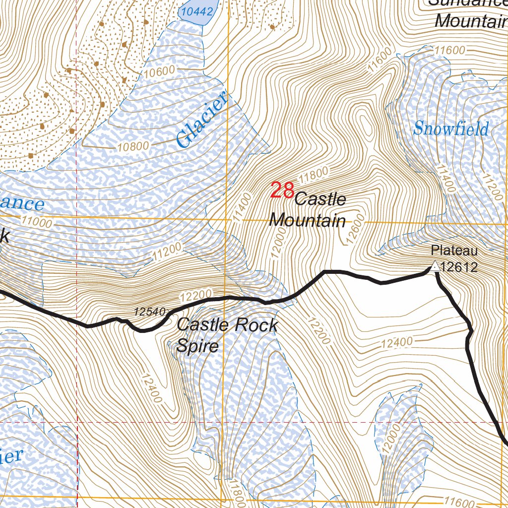 Castle Mountain, MT - WY FSTopo Legacy Map by US Forest Service - Topo ...
