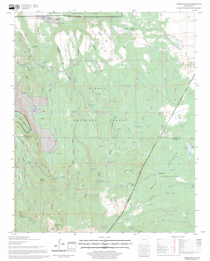 Cerro Pelon, NM FSTopo Legacy Map by US Forest Service - Topo | Avenza Maps