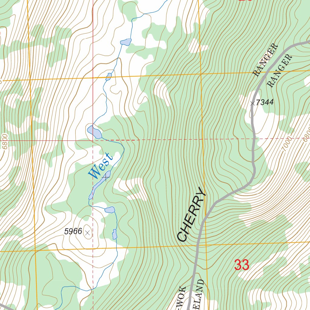 Cherry Lake North, CA FSTopo Legacy Map by US Forest Service - Topo ...