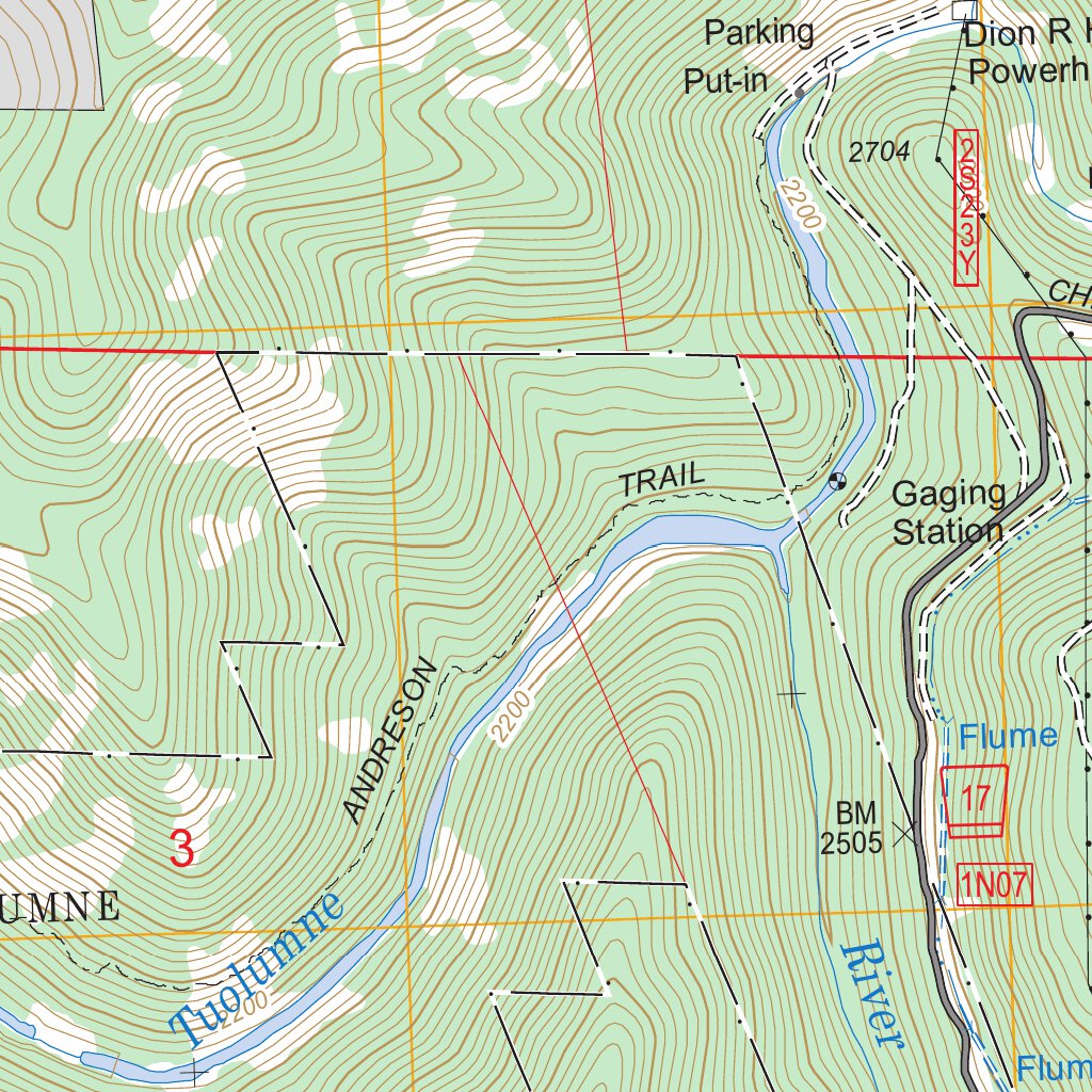 Cherry Lake South, CA FSTopo Legacy Map by US Forest Service - Topo ...