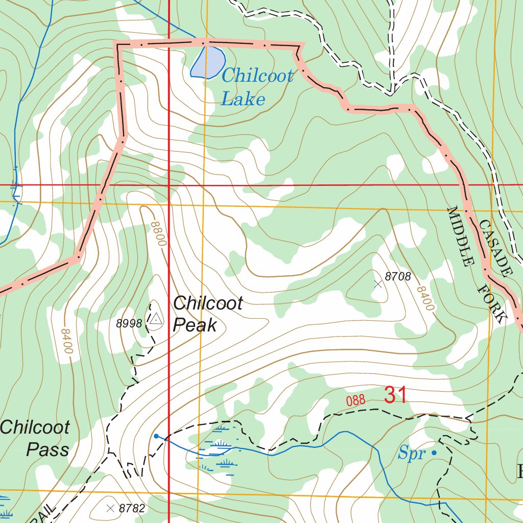 Chilcoot Peak, ID FSTopo Legacy Map by US Forest Service - Topo ...