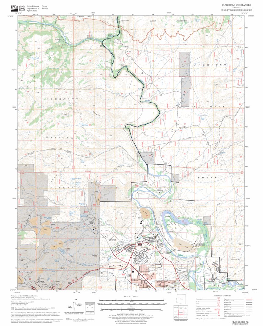 Clarkdale, AZ FSTopo Legacy Map by US Forest Service - Topo | Avenza Maps