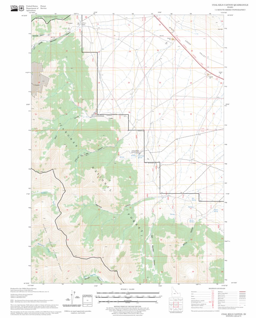 Coal Kiln Canyon, ID FSTopo Legacy Map by US Forest Service - Topo ...