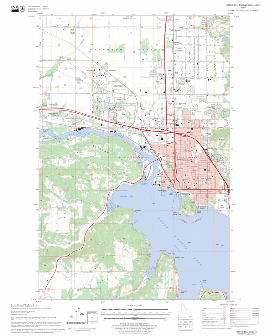 Coeur D'Alene, ID FSTopo Legacy Map by US Forest Service - Topo ...