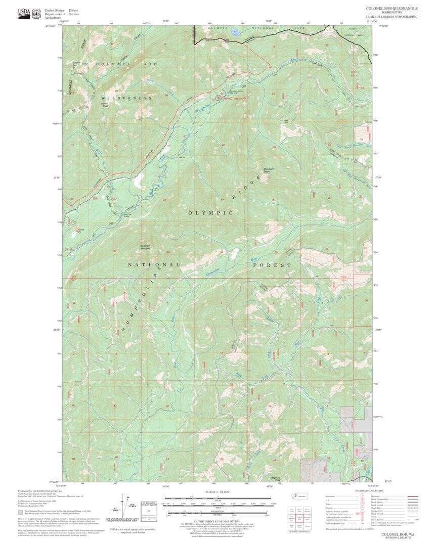 Colonel Bob, WA FSTopo Legacy Map by US Forest Service - Topo | Avenza Maps