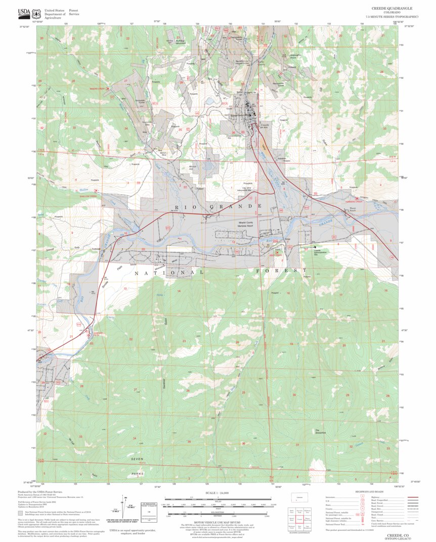 Creede, CO FSTopo Legacy Map by US Forest Service - Topo | Avenza Maps