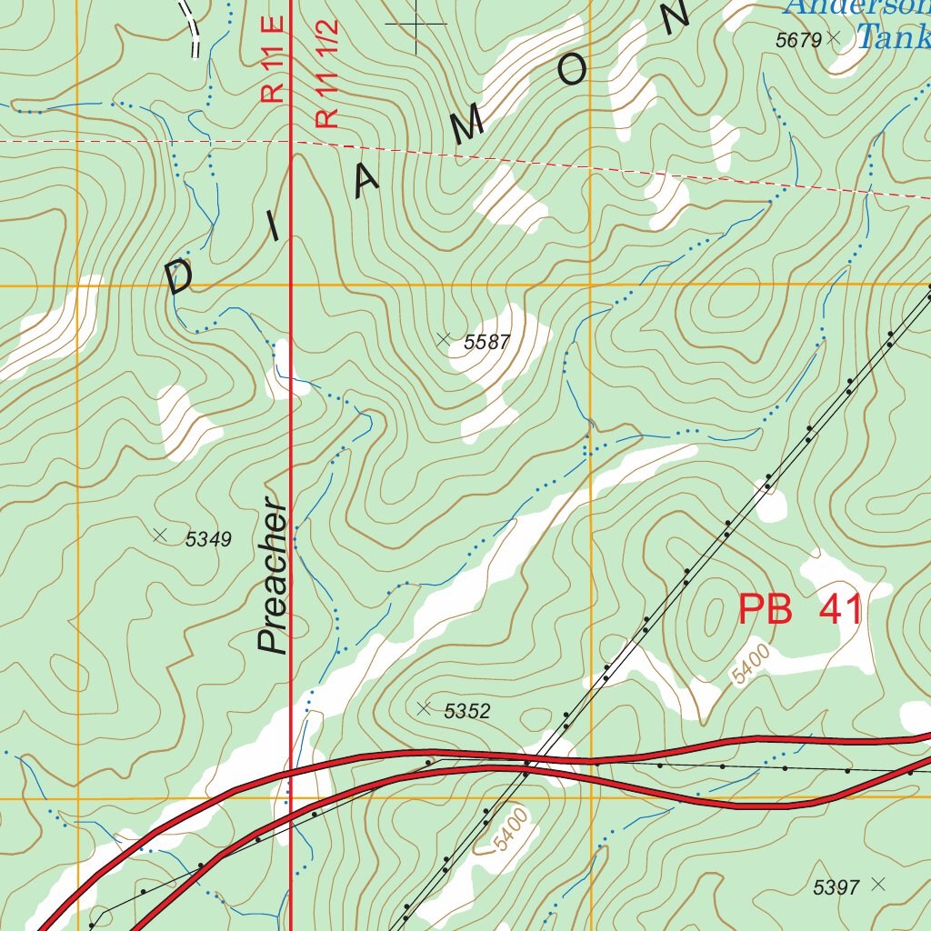 Diamond Point, AZ FSTopo Legacy Map by US Forest Service - Topo ...