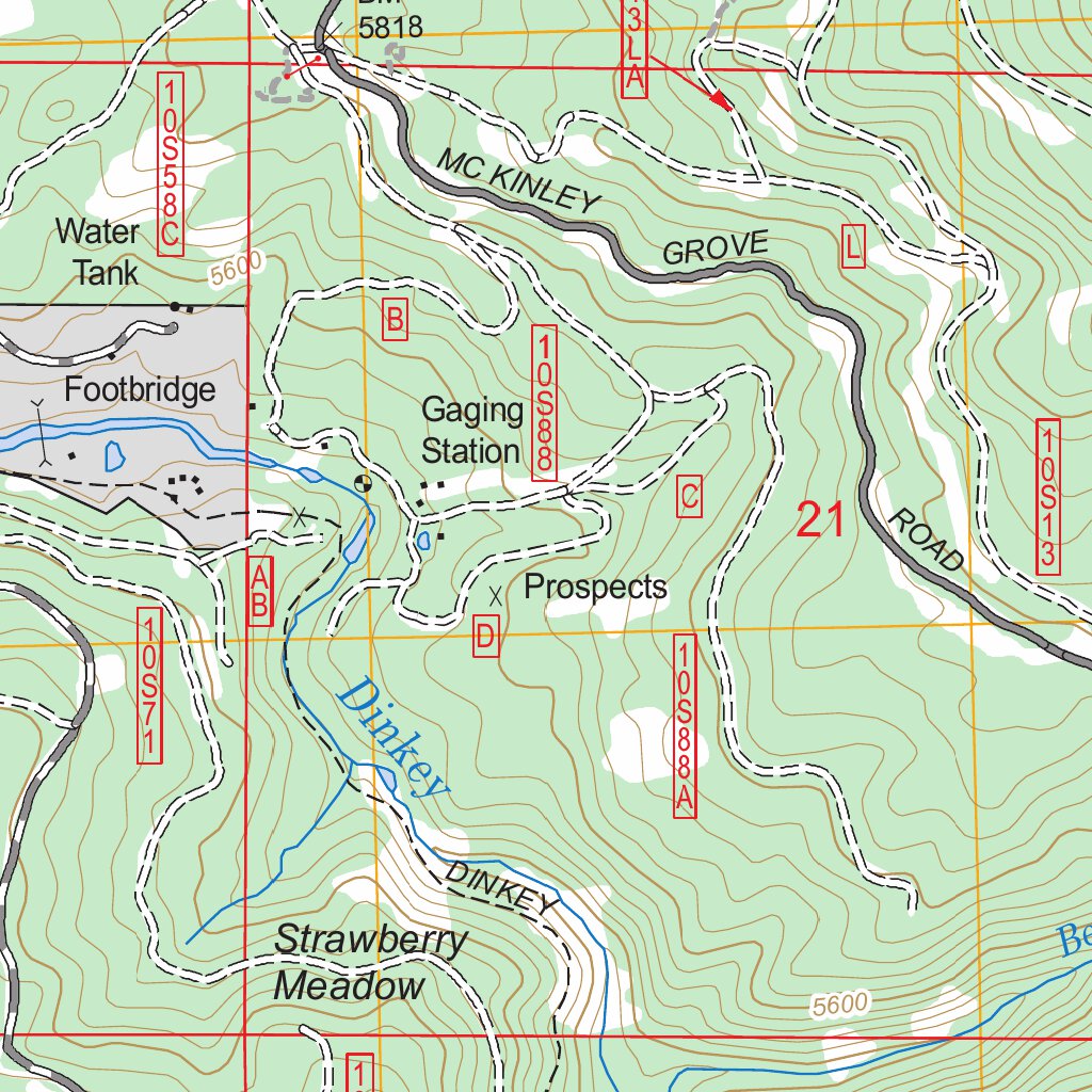 Dinkey Creek, CA FSTopo Legacy Map by US Forest Service - Topo | Avenza ...